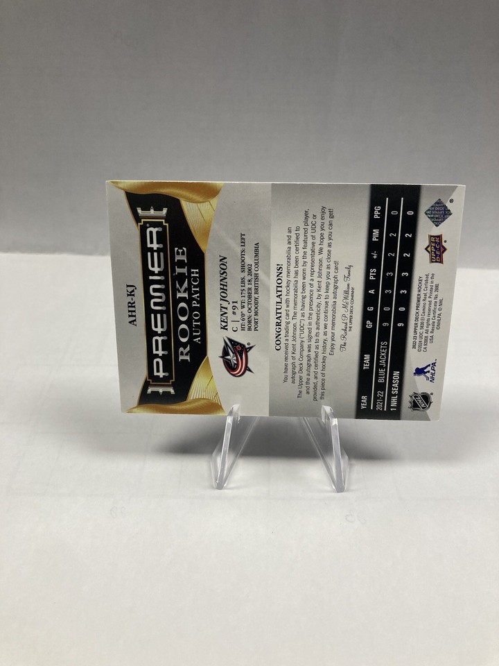 2022-23 Upper Deck Premier - Acetate RPA Horizontal KJ Kent Johnson /99 ...