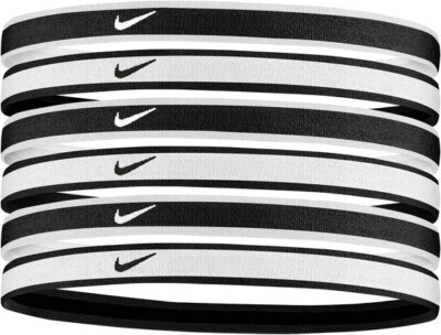 Nike Swoosh Sport Bandeaux Tipped 6PK Bandes Élastique Cheveux Tennis ...