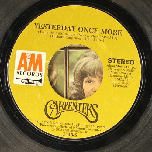 CARPENTERS: yesterday once more / road ode A&M 7" Single 45 RPM | eBay