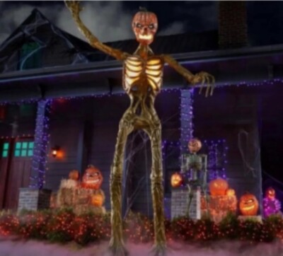 NEW 🎃 12 ft Giant Inferno Pumpkin Head Skeleton | eBay