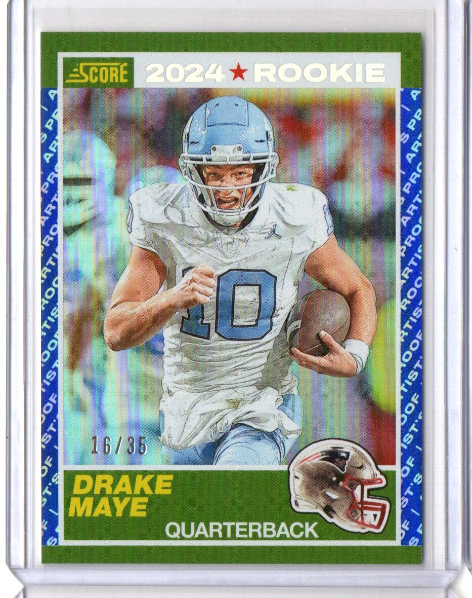 2024 Score Drake Maye Artist's Proof Parallel Rookie Card RC #'d 16/35 ...