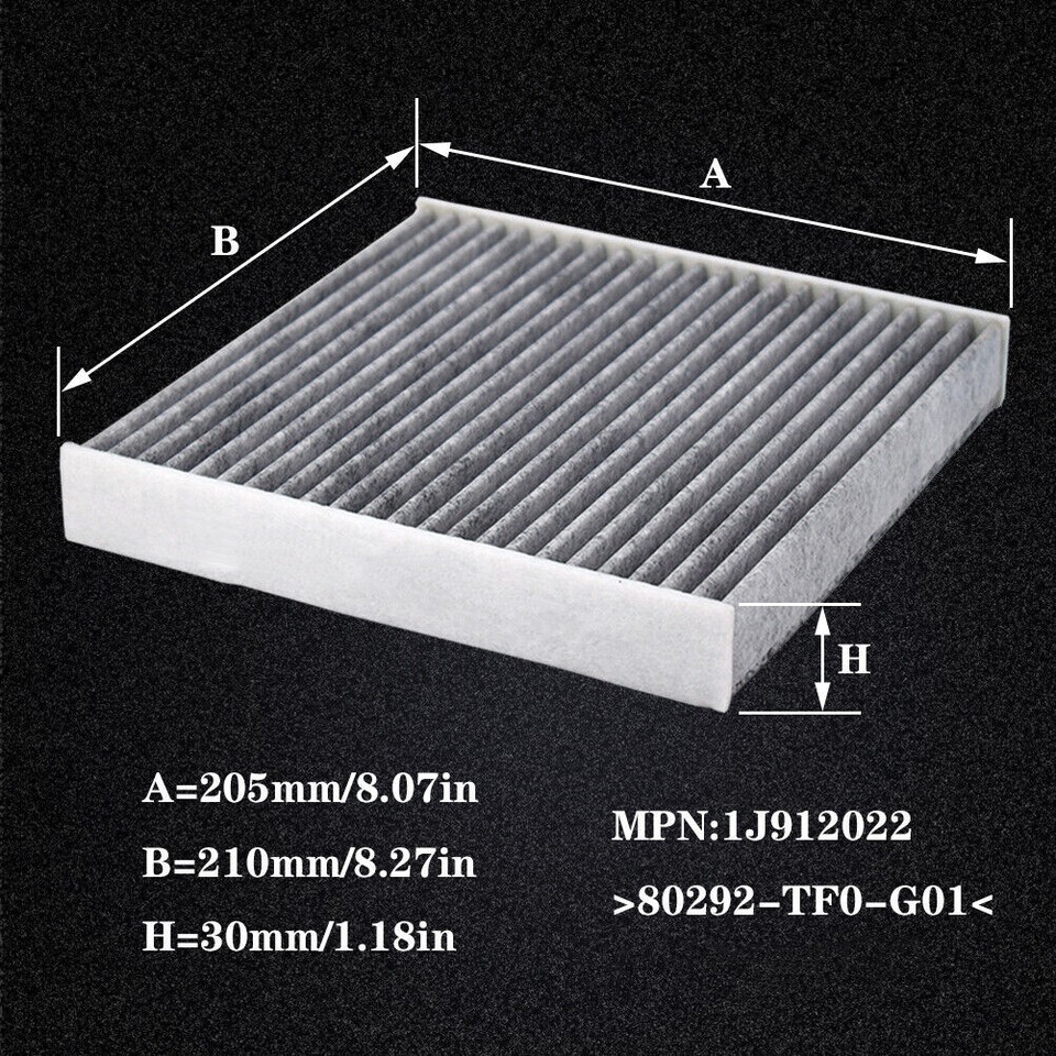 Charcoal Pollen Cabin Air Filter 80291-TF3-E01 For Honda Civic HR-V CR ...