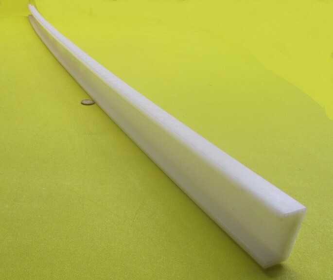 UHMW White U Channel 1/4" Wall Thickness x 2.00" Wide x 1.00" Height x ...