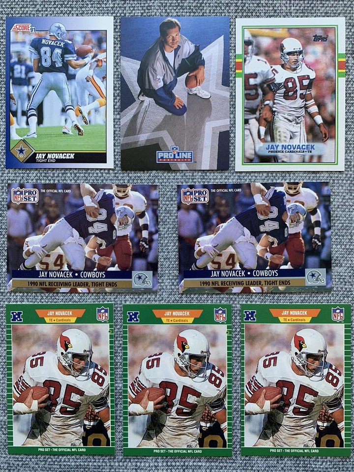 Rare Jay Novacek Cowboys Cardinals 17-Card Lot with Multiple 1989 ...