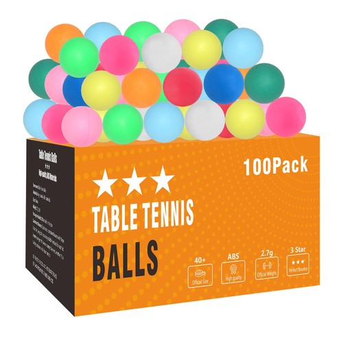 Ping Pong Balls Bulk: 100 Pack 3 Star Colored Table Tennis Balls for ...