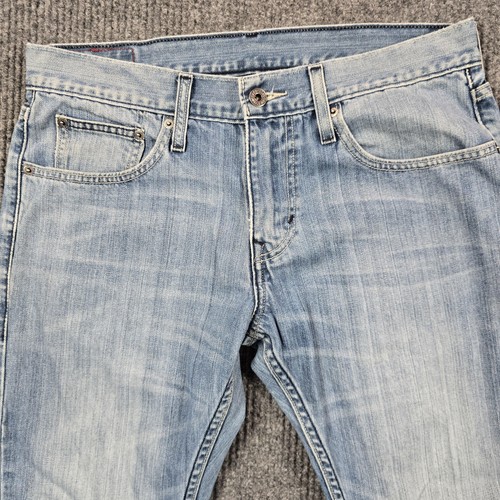 Levis 507 Slim Boot Jeans Mens 33x30 Light Wash Blue Bootcut Distressed ...