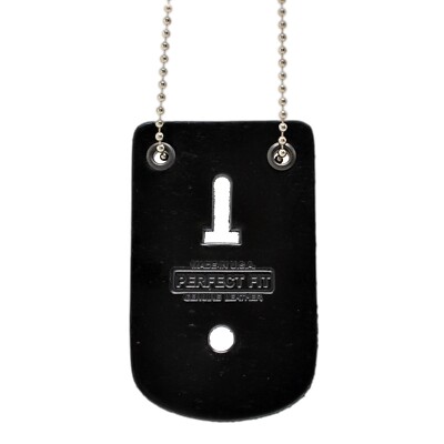 Perfect Fit Universal Badge Holder Neck Chain Black Leather USA Made ...