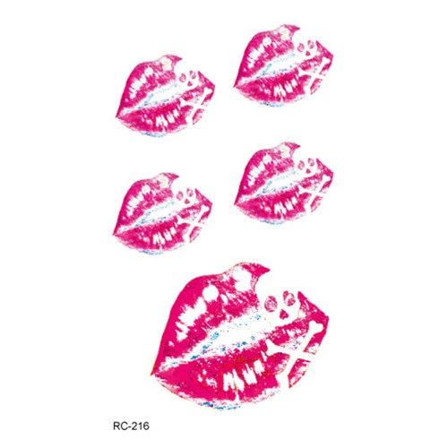 Flash Once Temporary Adhesive Tattoo Kiss Mouth Red Party Gift Beach ...