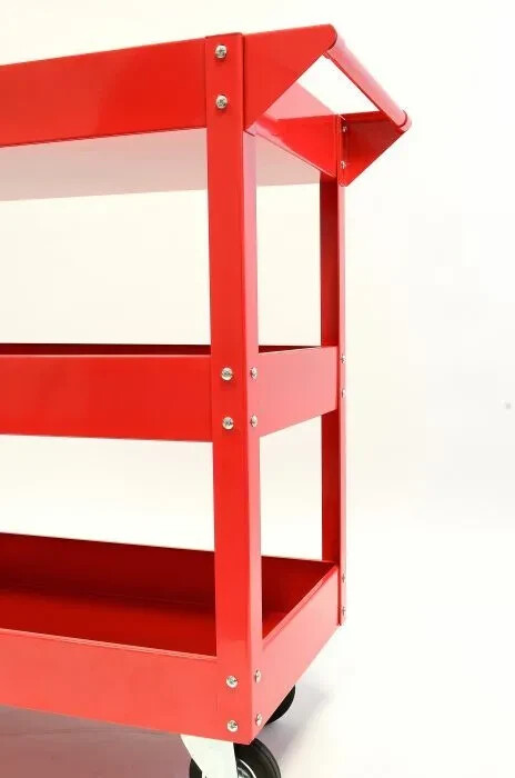 Hilka Service Cart red metal garage parts storage mechanics wheels tool ...