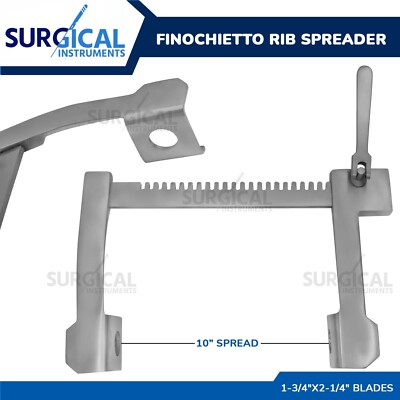 Burford-Finochietto Rib Spreader Retractor 10" Spread Stainless German ...