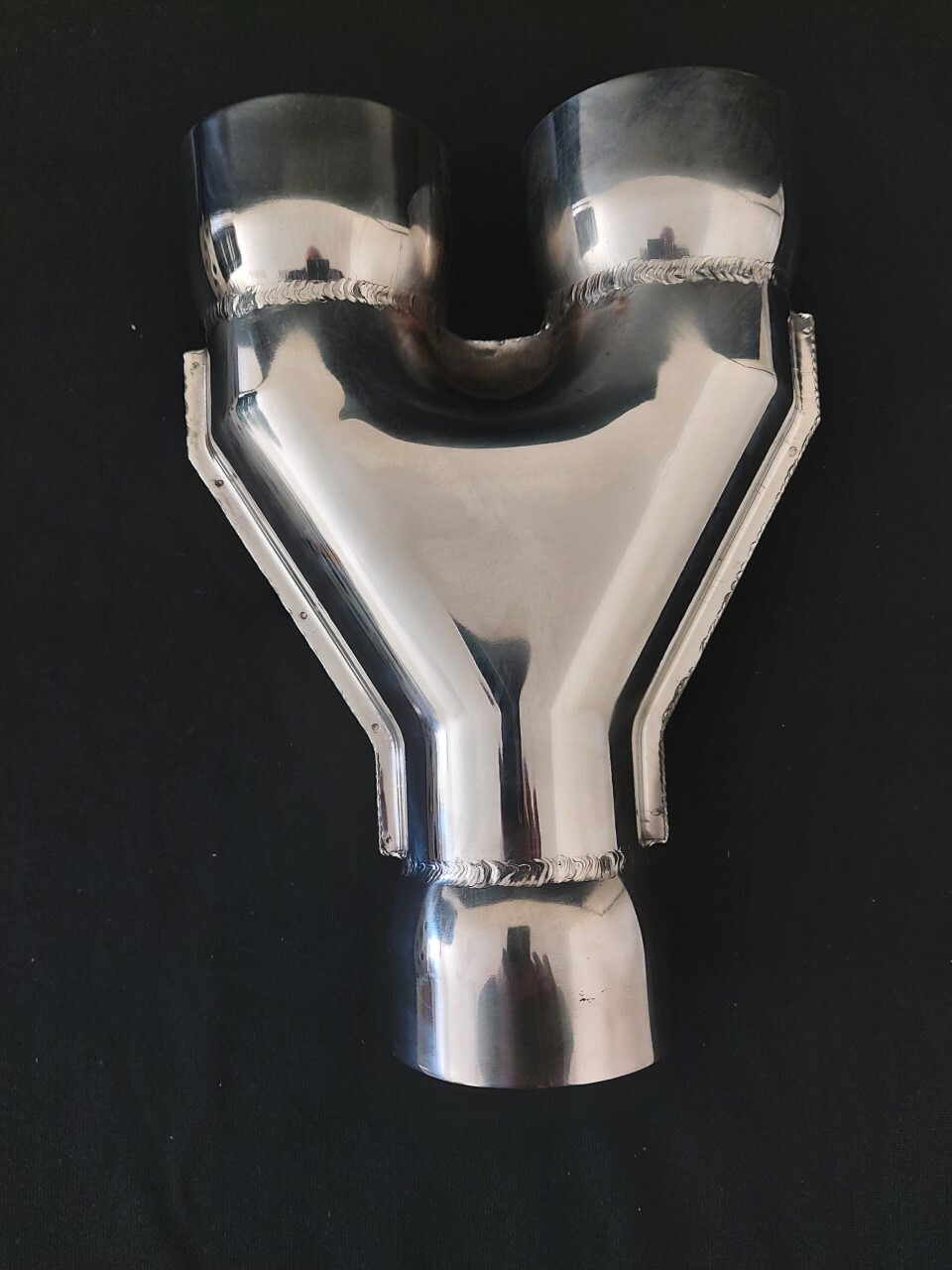STAINLESS STEEL POLISHED EXHAUST Y PIPE 2 X 2.5 INCH IN 1 X 3 INCH OUT ...