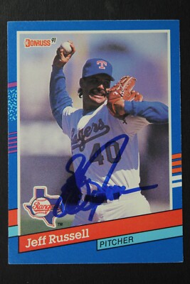 Jeff Russell Texas Rangers Autographed 1991 Donruss #202 Auto Signed ...