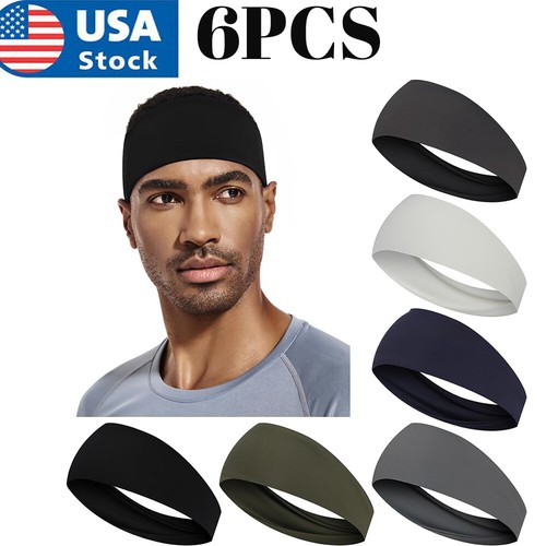6X Running Headbands for Women Men Sweat Bands Sweatbands Sports ...