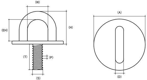 Pack of 500 Stainless 5mm x 33mm Round Pad Eye Bolt (M6 Thread) Boat ...