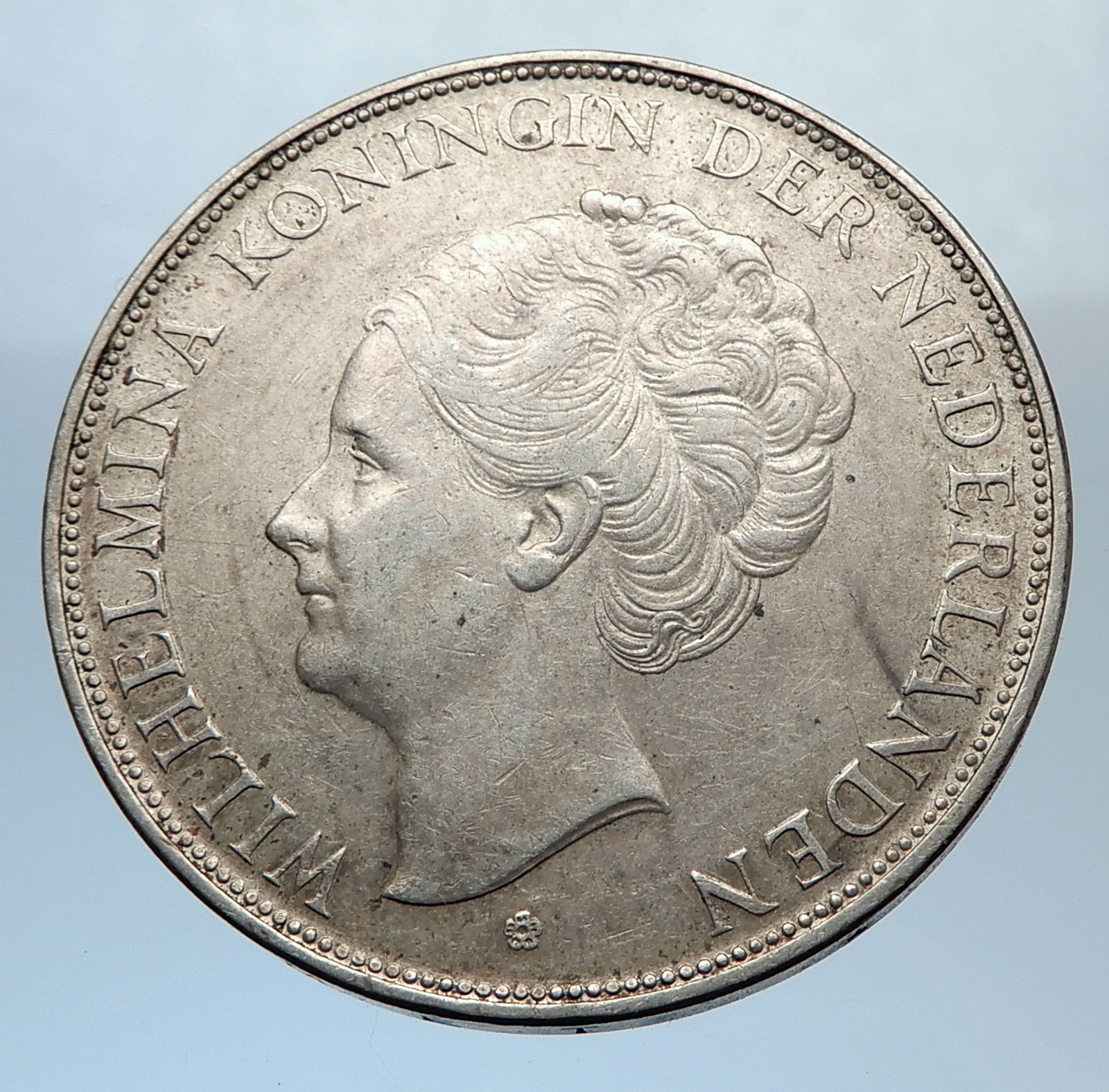 1937 Netherlands Queen WILHELMINA 2.5 Gulden Authentic DUTCH Silver ...