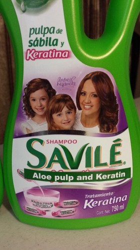 2 SHAMPOO SAVILE ALOE PULP AND KERATIN (PACK OF 2) 750 ML EACH ALL HAIR ...