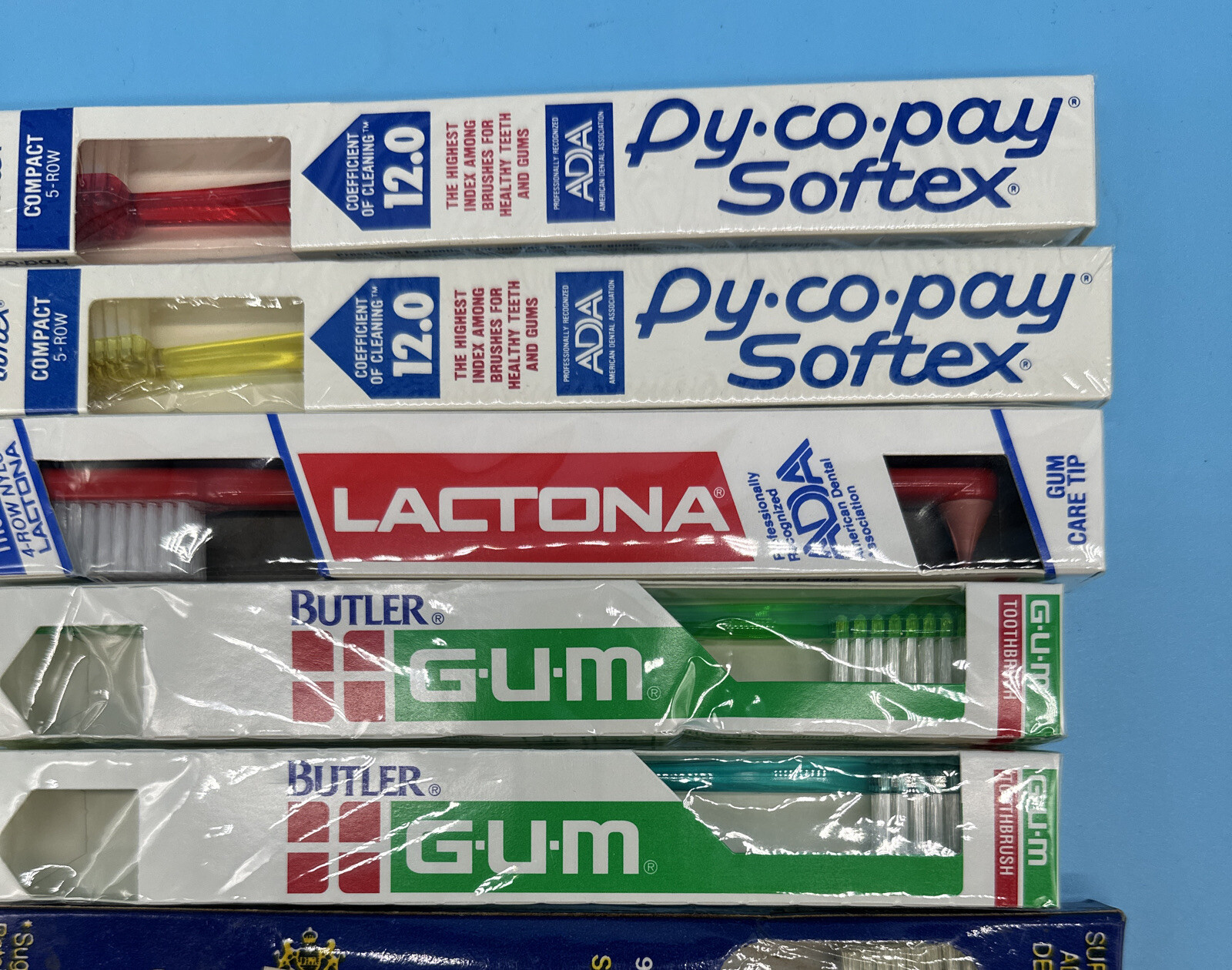 11 Vintage Toothbrushes Py Co Pay Softex Butler Gum Lactona NOS | eBay