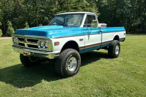1972 GMC blue-white 4x4 | 24x36 inch POSTER | vintage classic pickup ...