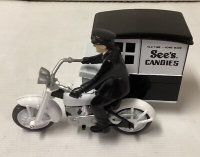 See's Candies Die Cast Motorcycle w/ sidecar, delivery man | eBay