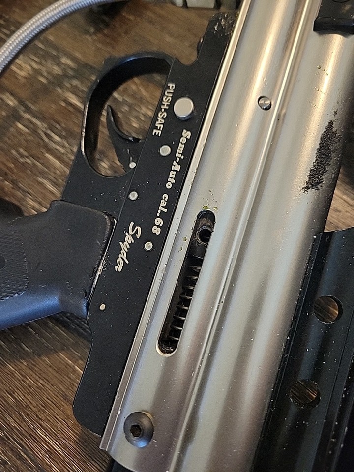 Spyder Compact Semi-Auto Cal. 68 + VL Triad Paintball Gun. Wth 4 Mask N ...