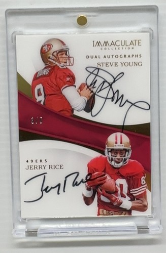 2017 Immaculate Steve Young Jerry Rice Gold Dual Auto Autograph #3/5 ...