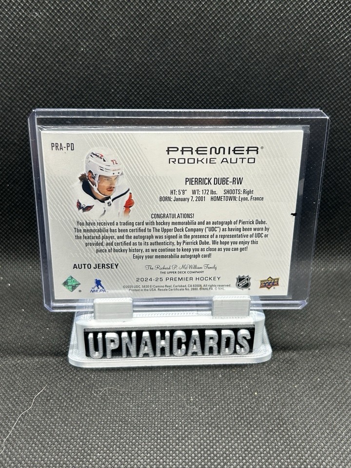 2024-25 Upper Deck Premier Pierrick Dube Rookie Auto Patch /99 | eBay