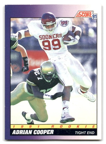 Adrian Cooper 1991 Score FOOTBALL #587 Oklahoma Sooners Rookie RC | eBay