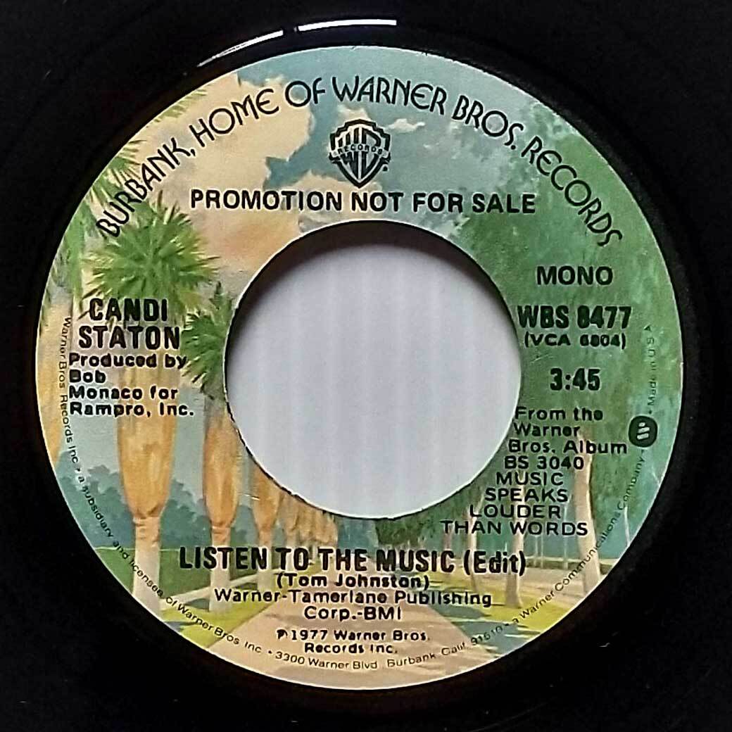 Candi Staton - Listen To The Music (edit) [7" 45 rpm Promo] Warner WBS ...
