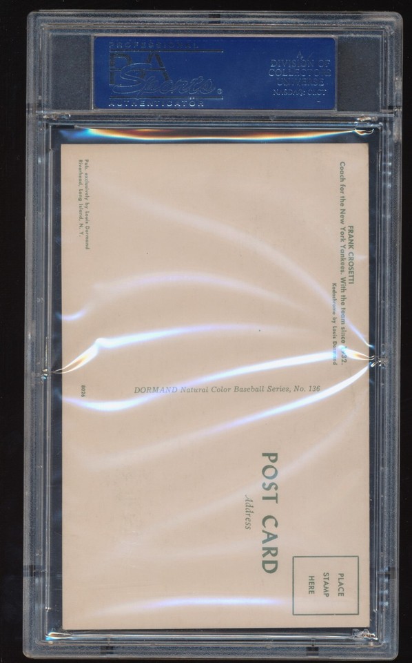 PSA 5 1953 Dormand Postcard Frank Crosetti # 136 New York Yankees | eBay