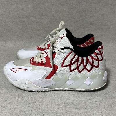 Puma Melo MB01 Team Colors Shoes White/Red 376941-10 Lamelo Ball Size 7 ...