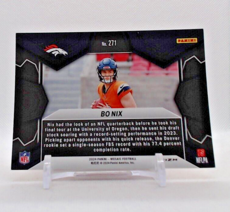 2024 PANINI Mosaic Bo Nix NFL DEBUT Yellow REACTIVE RC PRIZM ROOKIE ...