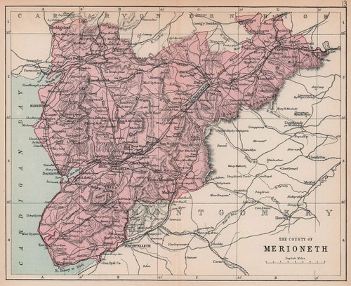 MERIONETHSHIRE "County of Merioneth" Barmouth Tywyn Wales BARTHOLOMEW ...