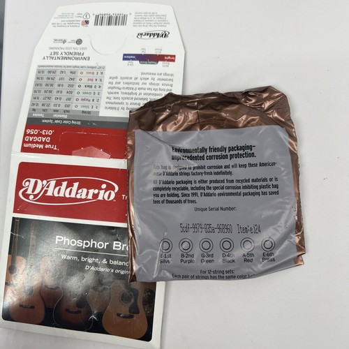 D'Addario EJ24 Phosphor Bronze Acoustic Guitar Strings True Medium 13 ...