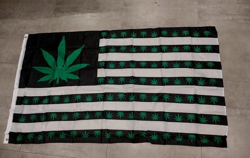 MJ USA Leaf 3x5ft Poly Flag America Pot Leaf Marijuana Weed Dispensary ...