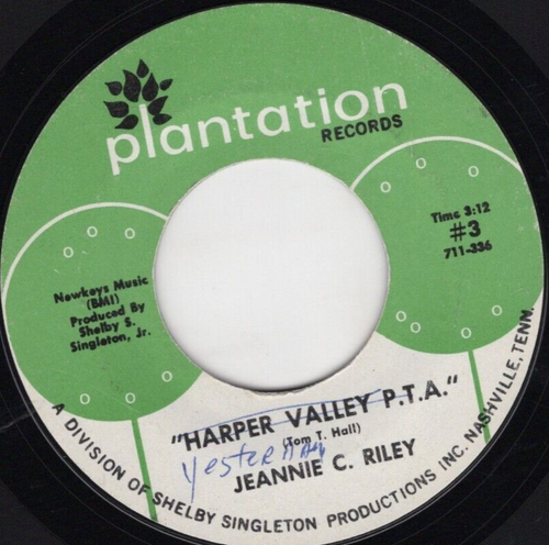 Jeannie C. Riley – Harper Valley P.T.A. 1968 Plantation Country Label ...