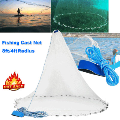 Durable Fishing Cast Net Bait Easy Throw Hand Cast Strong Tire Trap Line Mesh | eBay
