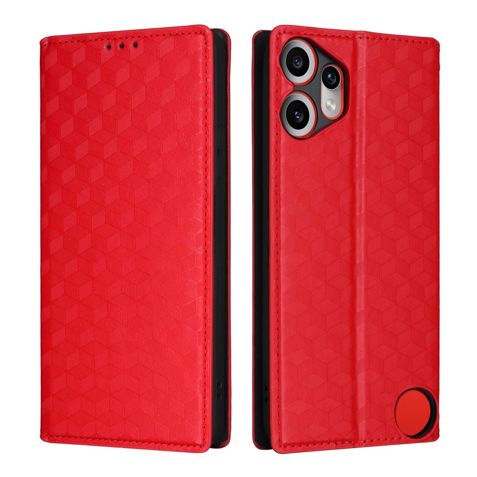 For Nothing CMF Phone 2 Pro, Phone Case Grid Wallet Flip Leather Stand ...