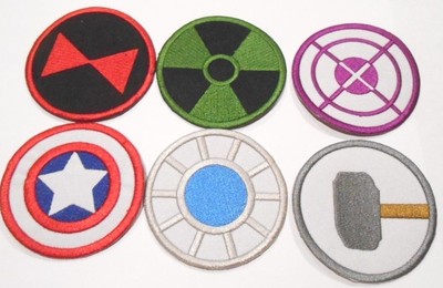 AVENGERS DELUXE PATCH SET OF (6) EMBROIDERED PATCHES 3" MARVEL COMICS ...