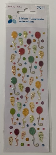 Momenta Stickers Birthday Wishes Balloons Bubbles Bling Gems Epoxy ...