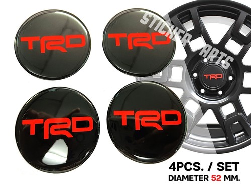 4Pc FOR TRD 52 mm STICKER RESIN REFLECT LOGO EMBLEM DECAL WHEEL RIMS ...