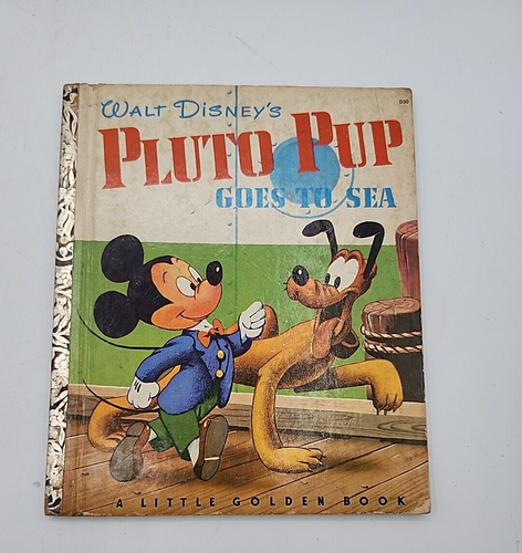 Vintage 1952 Walt Disney's Pluto Pup Goes To Sea Little Golden Book A Series | eBay