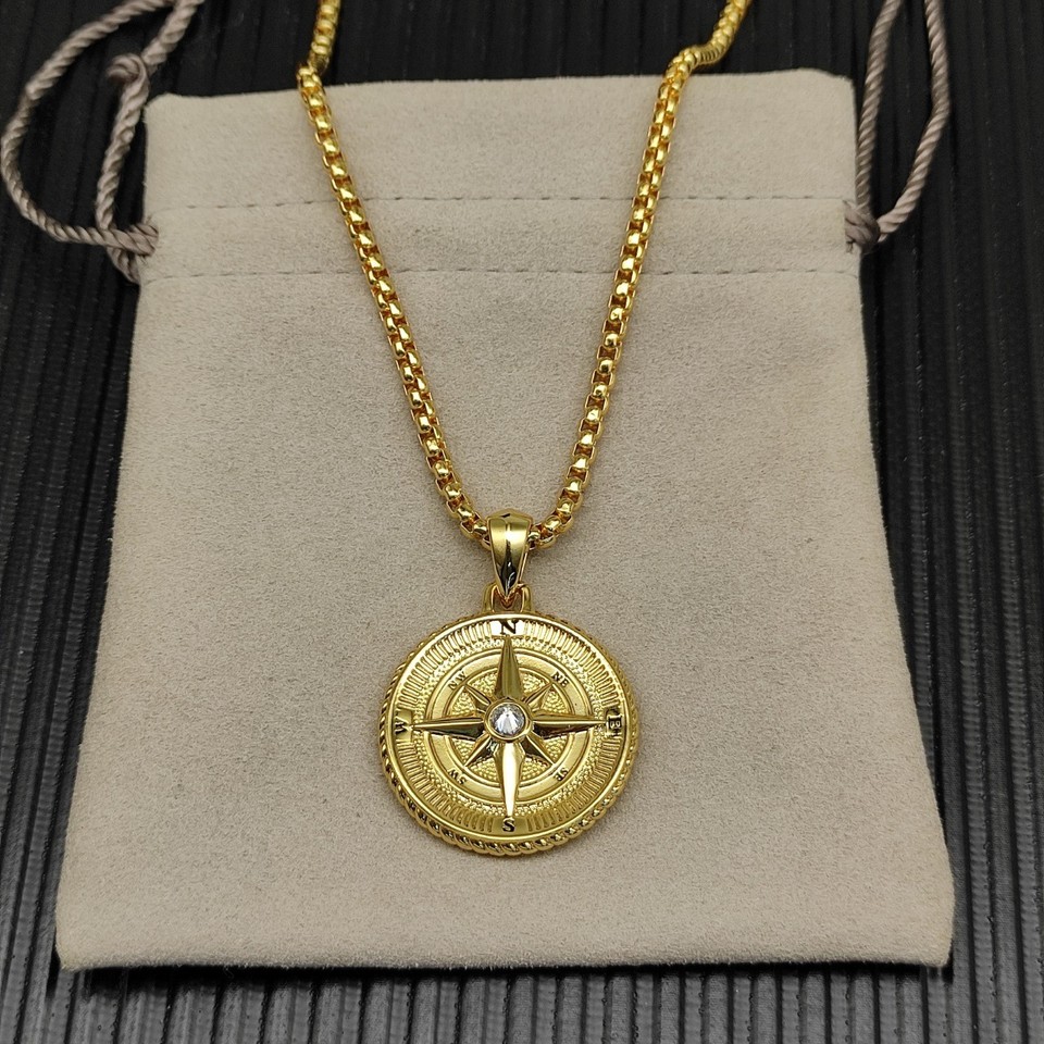 David Yurman 3MM Maritime Compass Pendant 22" Necklace Gold | eBay