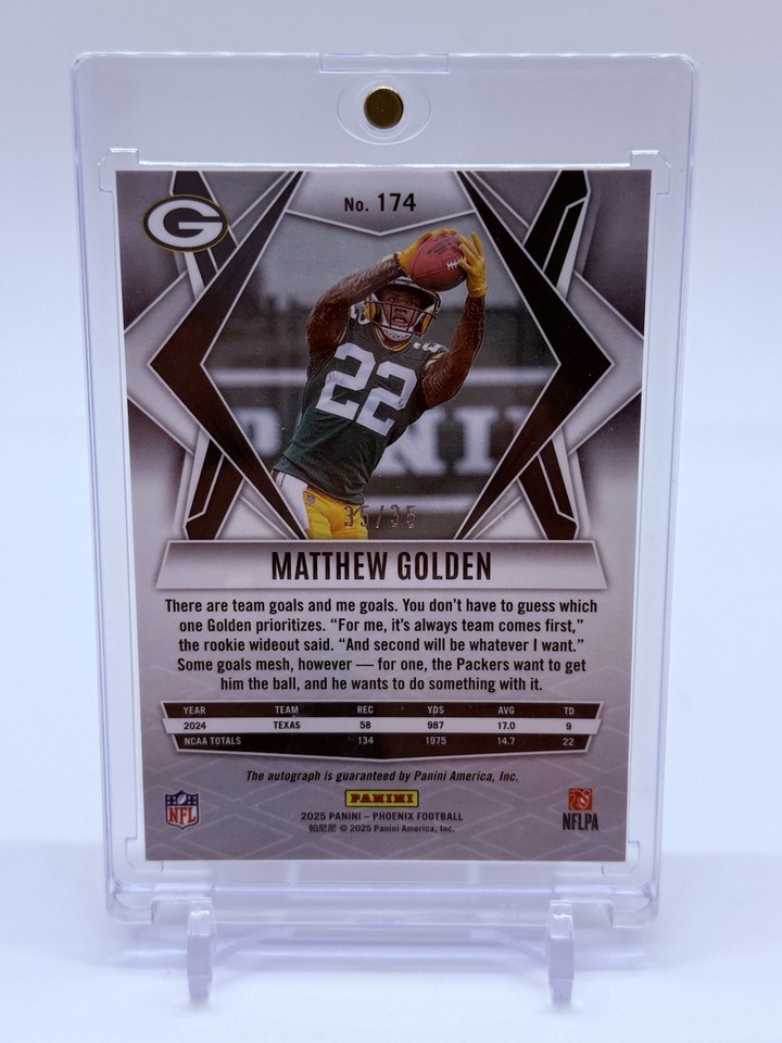 2025 Panini Phoenix Matthew Golden #174 Winter Autographs #’d/35 Rookie ...