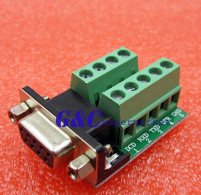 DB9 connector female adapter signals Terminal module RS232 Serial to ...