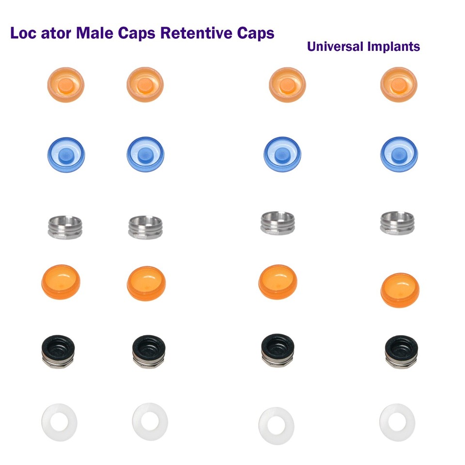 Locator Abutment Male Cap Inserts For Hiossen Straumann Nobel Zimmer TSV AS Mis | eBay