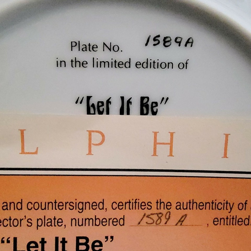 Beatles Let It Be Plate 6 1589A Movie Box COA 1993 Apple Bradford ...