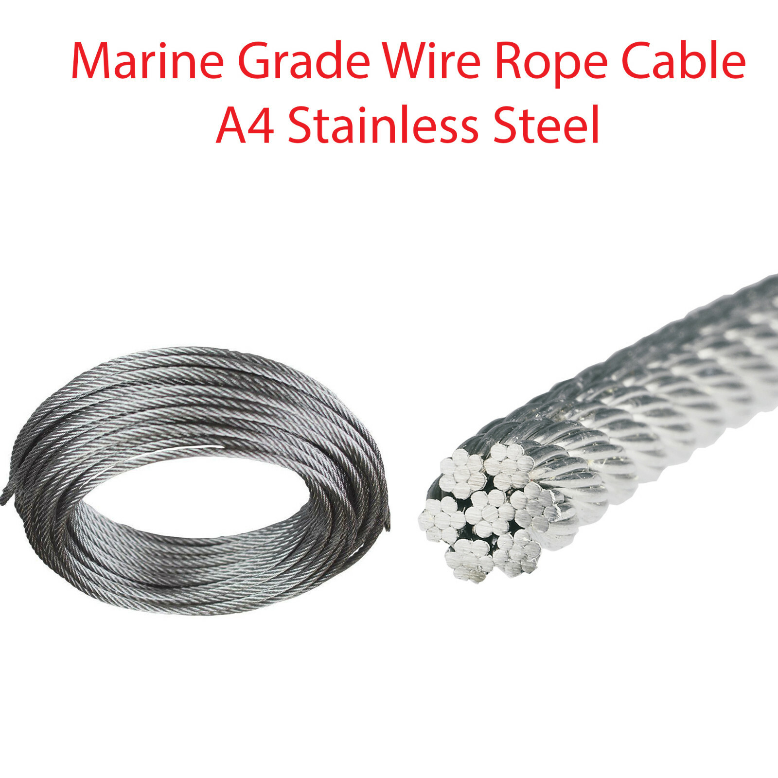 Marine Grade Wire Rope Cable Stainless Steel 1mm, 1.5mm, 2mm, 3mm, 4mm ...