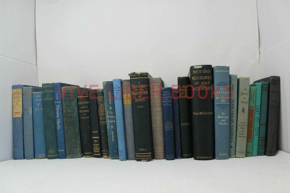 Lot of 5 BLUE / Shades of blue Old Vintage Antique Rare Hardcover ...