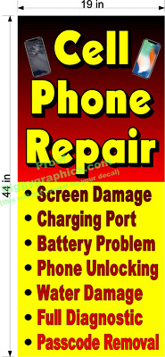 VINYL DECAL 19" X 44" CELL PHONE REPAIR STOREFRONT | eBay