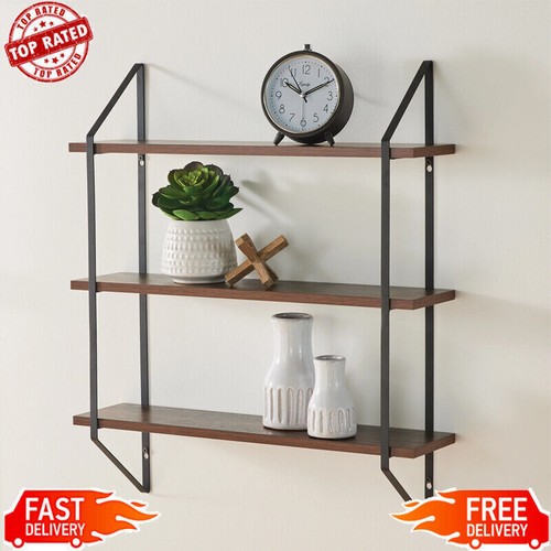3 Tier 20" Matte Metal Bracket Shelves Wall Mount Hanging Bedroom ...
